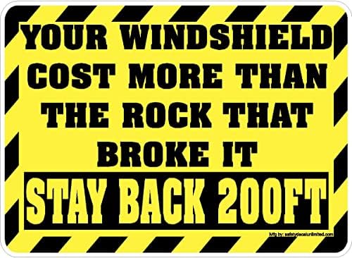 Amazon.com: Safety Decal Unlimited Stay Back 200ft Yellow, Black Not ...