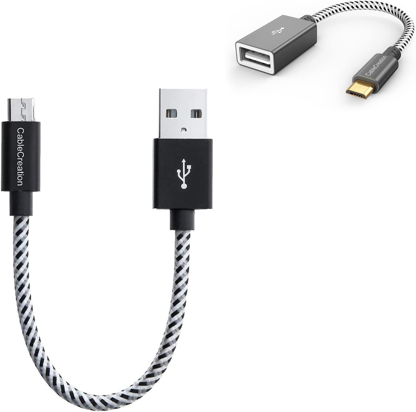 Amazon.com: CableCreation Short Micro USB Cable Bundle with Micro USB 2 ...