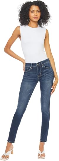 SALT TREE Kan Can Women's Mid Rise Super Skinny Jeans - kc7085 (dh, 9/ ...