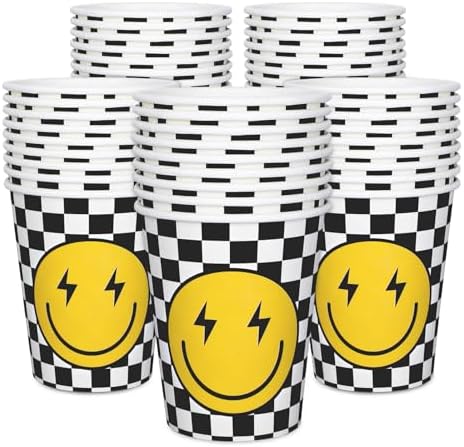 Amazon.com: Whaline 100Pcs One Happy Dude Paper Cups Smile Face ...