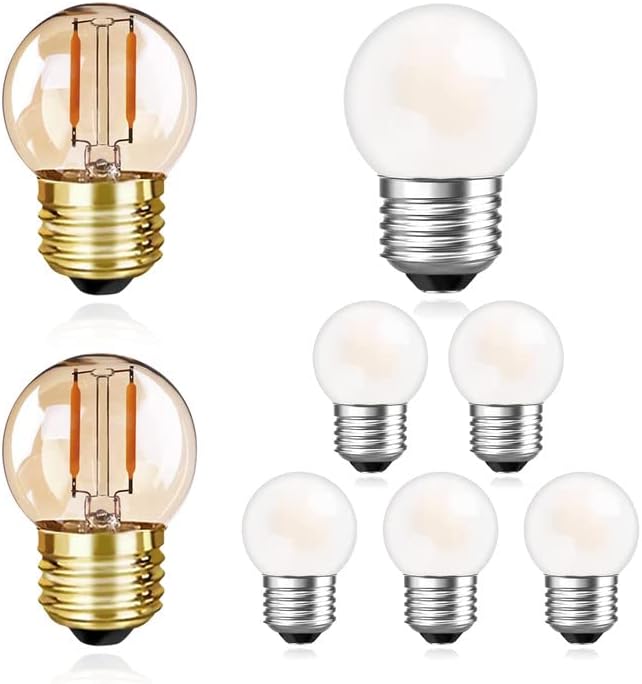 G40 Low Watt Light Bulbs LED Edison Mini Globe Bulbs(G40G-2Pack)(G40F ...