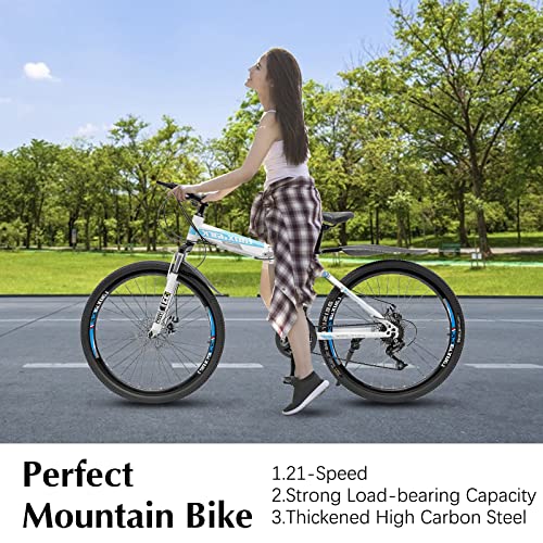 YIYIBYUS 26 inch Foldable Mountain Bike 21 Speed Full Suspension ...