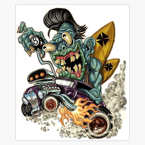 Amazon.com: Magnet Rat Rod Burning Ruber Surf Monster Vinyl Magnet ...