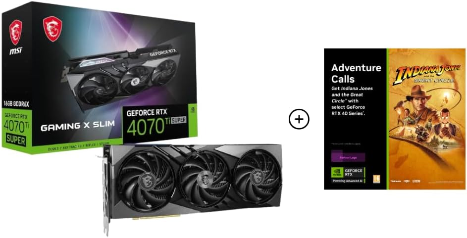 MSI GeForce RTX 4070 Ti SUPER 16G GAMING X SLIM Graphics Card - 16GB ...