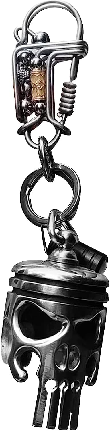 Piston Art Keychain, Piston Skull Keychain Made from Motorcycle Piston ...