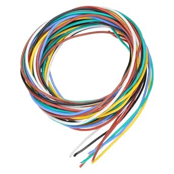 Amazon.co.jp: uxcell 24ゲージPVCフックアップワイヤー 3.0m/10ft 24AWG 柔軟な電線スプール Ul1007 ティンメッキ銅 絶縁7色 直径0.16cm ...