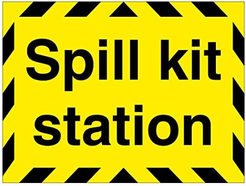 Spill kit Station Sign 200mm x 150mm Self Adhesive Sticker for Cleaning ...