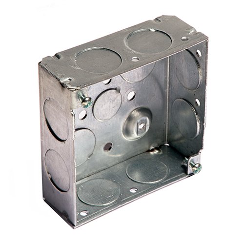 O-Z/Gedney 4S-3/4 Square Box with Knockout, Welded, 4" Size, 1-1/2 ...