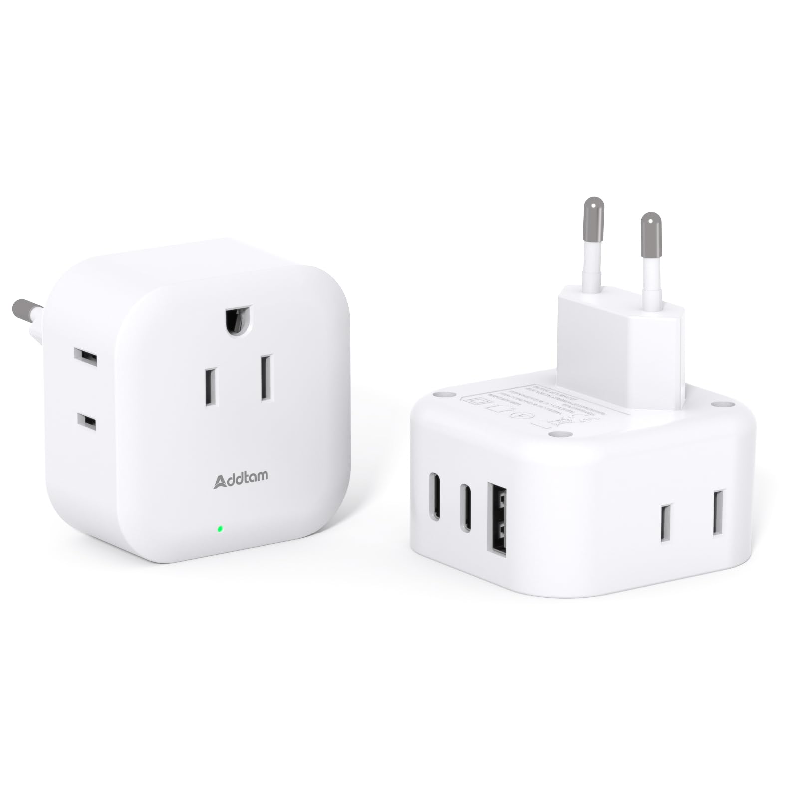 Snapklik.com : 2 Pack European Travel Plug Adapter, US To Europe Plug ...