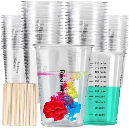 Amazon.com: Disposable Measuring Cups for Resin - Pack of 20 8oz Clear ...