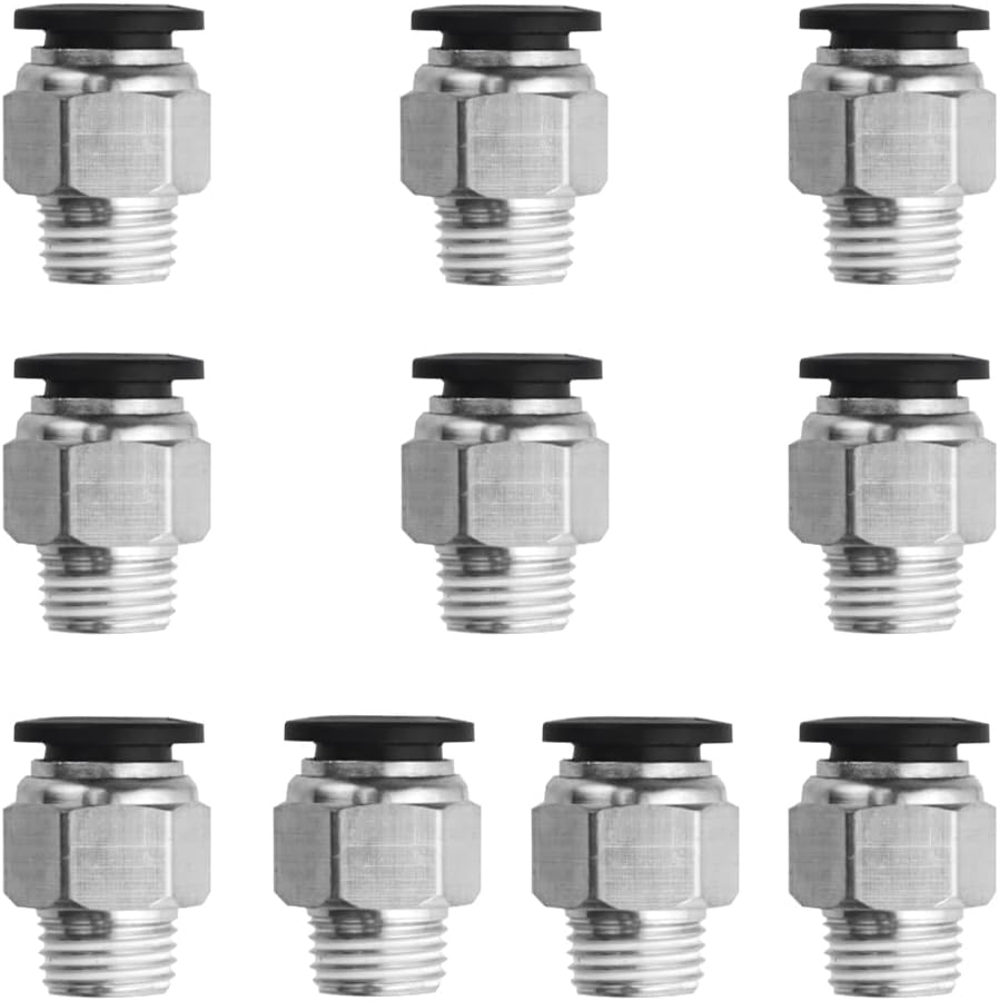XINMEIWEN 10Pack 1/4" NPT Male Thread 10mm Pneumatic Push-to-Connect ...