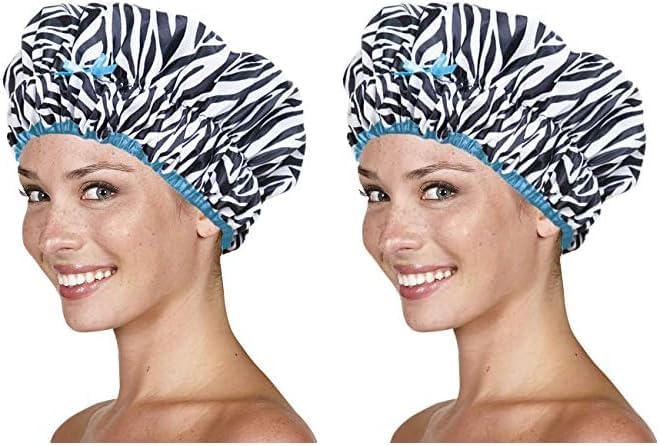 Amazon.com : Reusable Shower Cap & Bath Cap & Lined, Oversized ...