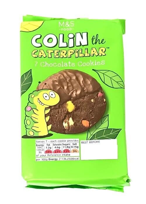 M&S Food 7 Chocolate Cookies Colin the Caterpillar 200g - 2 Pack in a ...