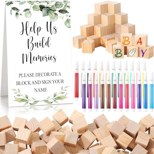 Amazon.com: Tenceur 104 Pcs Baby Shower Games Decorate a Block Baby ...
