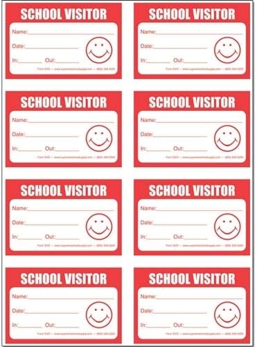 Amazon.com : School Visitor Badge Security Stickers Book (240 badges ...