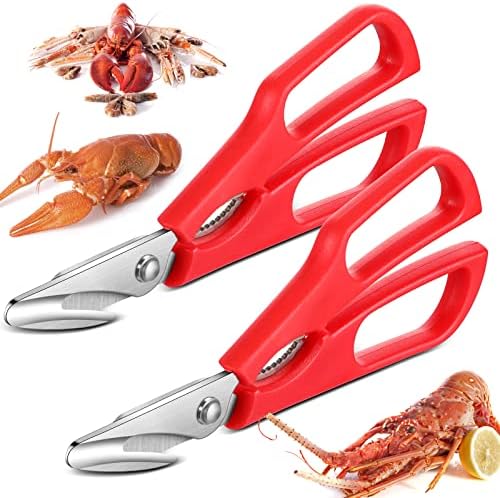 Amazon.com: 2 Pcs Ultimate Seafood Scissors Crab Leg Scissors Red ...