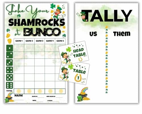 Amazon.com: St. Patrick’s Day Bunco Game Kit – Includes Score Sheets ...