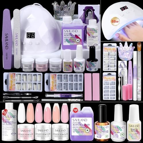 Amazon.com: SAVILAND Acrylic Nail Kit: Professional Nails Kit Set Clear ...