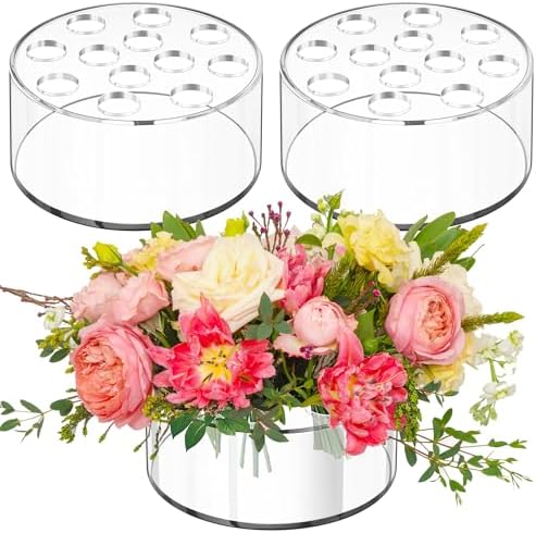 Amazon.com: GIVMOR COLOS Acrylic Flower Vase 8 in Dia. Circular Leak ...
