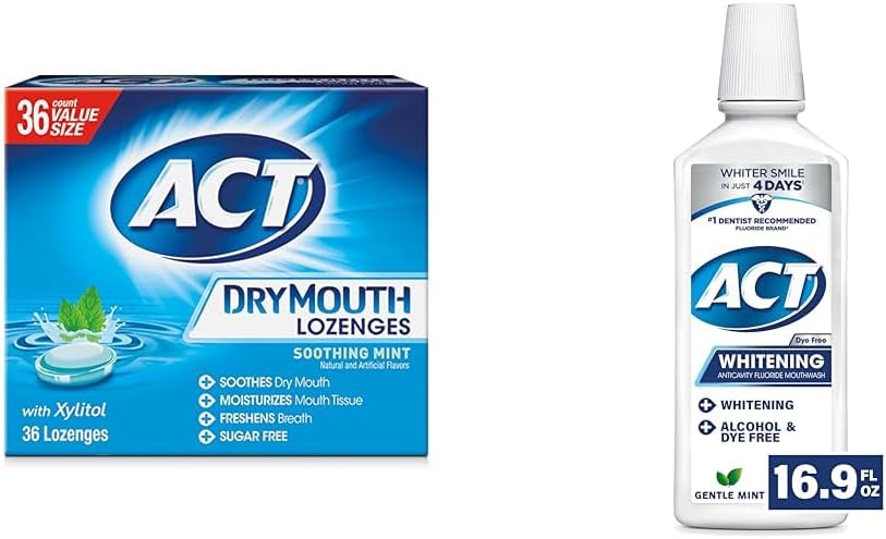 Amazon.com: ACT Dry Mouth Lozenges with Xylitol 36 Pack and ACT ...