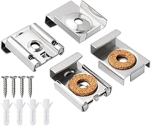 8 Pcs Frameless Glass Wall Mount Kit, Spring Loaded Mirror Clips Mirror ...