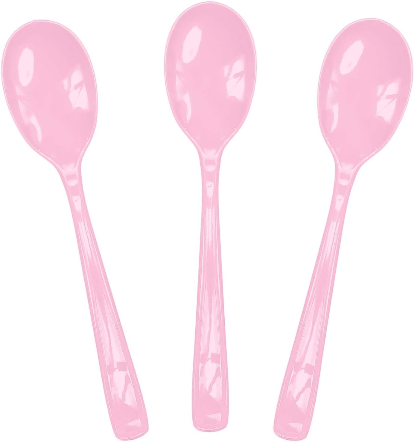 Amazon.com: SietDESEO 25 PCS Light Pink Plastic Spoons Disposable ...