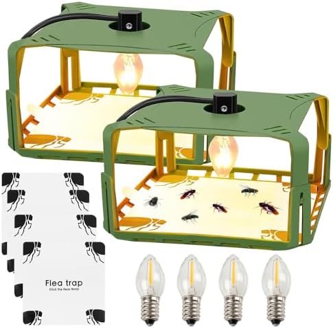 CJBIN Flea Traps for Home, 2 Pack Odorless Flea Killer for Home, Non ...
