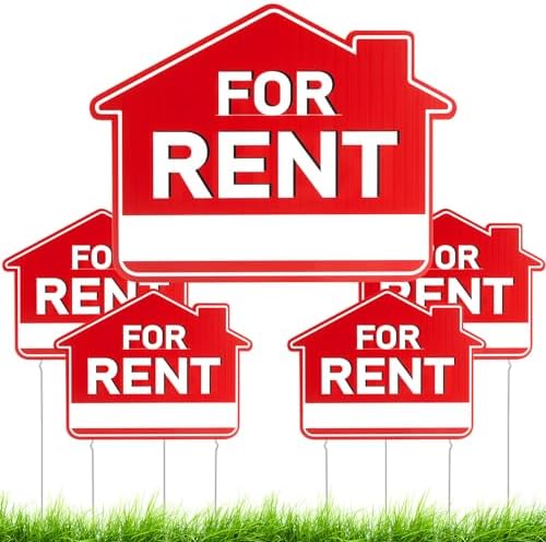 Amazon.com : Beeveer 5 Pcs 12 x 16 Inch Double Sided for Rent Sign with ...