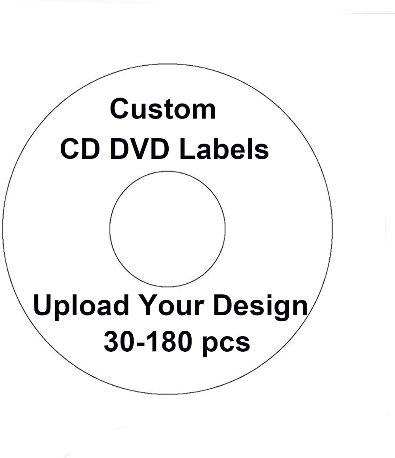 Amazon.com : Custom CD DVD Labels, 4.65 x 4.65 in, 30-180 pcs, Upload ...