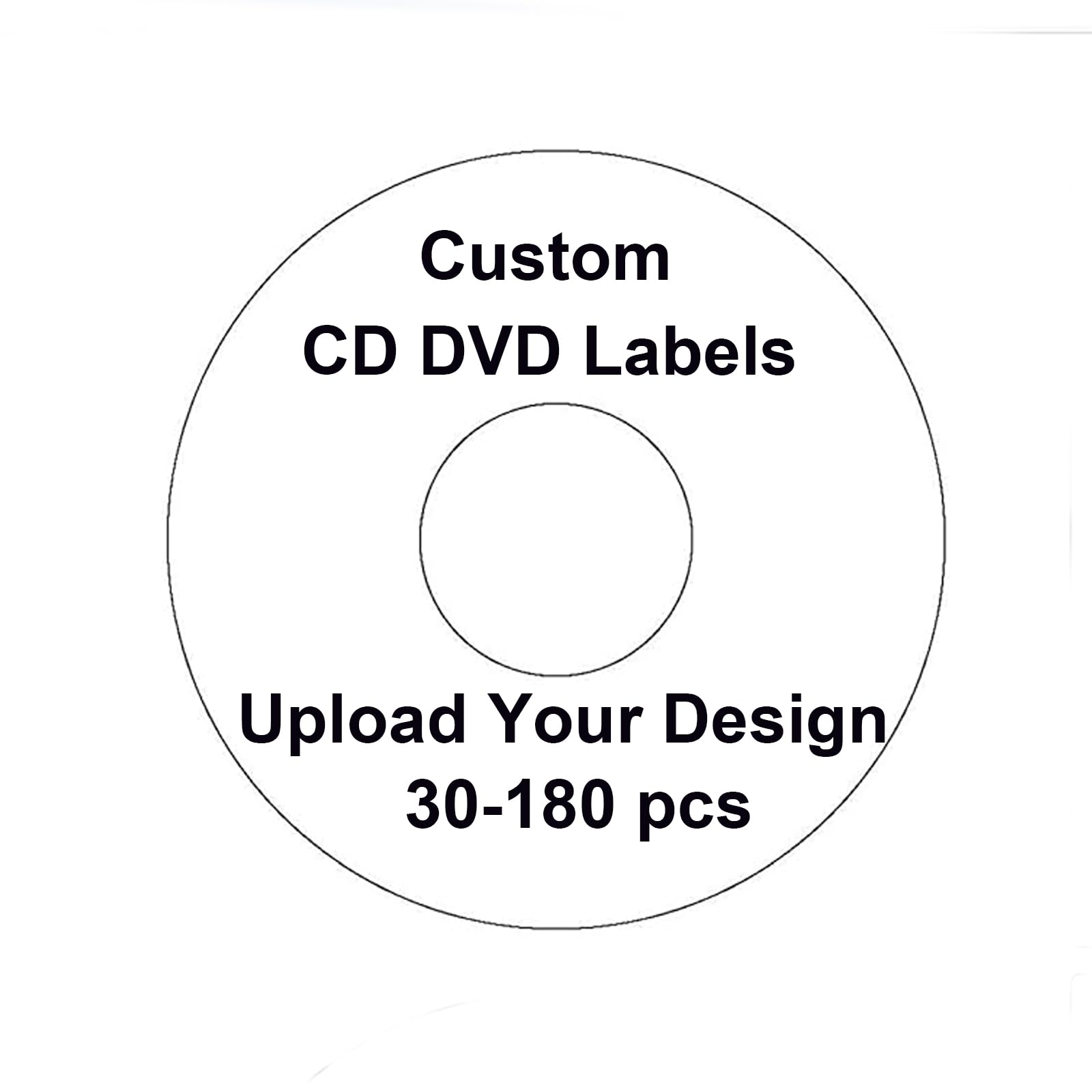 Amazon.com : Custom CD DVD Labels, 4.65 x 4.65 in, 30-180 pcs, Upload ...