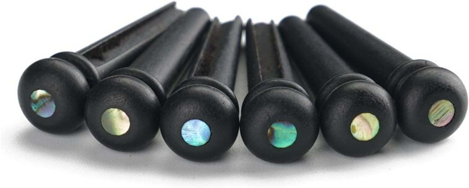 Amazon.com: Musiclily SlottedGuitar Ebony Bridge Pins Endpins for ...