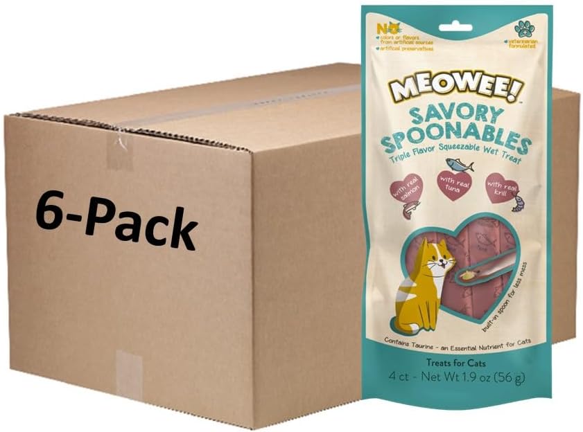 Amazon.com: MEOWEE! Savory Spoonables with Real Salmon, Tuna & Krill, 4 ...