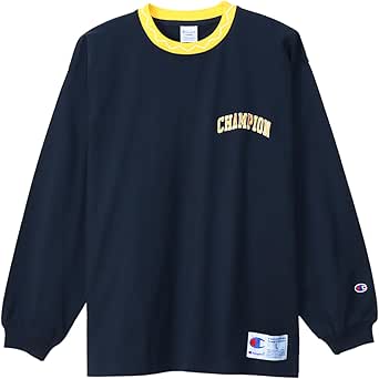 Amazon | [チャンピオン] ロングTシャツ 長袖 丸首 綿100% ラインリブ仕様 グラフィックロゴプリント ロングスリーブTシャツ アクションスタイル C3-Z401 メンズ | T ...