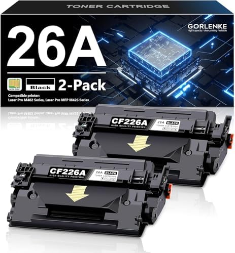 Amazon.com: GORLENKE CF226A 26A Toner Cartridge (with CHIP) Replacement ...