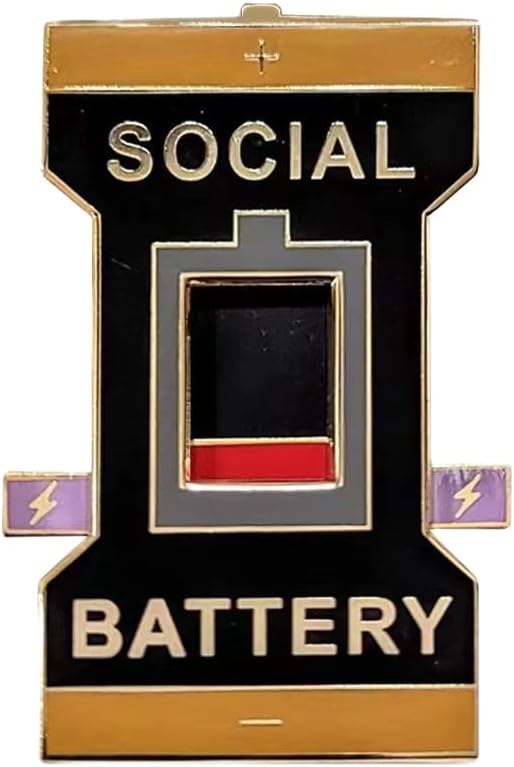 Amazon.com: My Social Battery Slider Pin, Creative My Social Battery ...