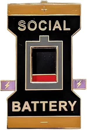 Amazon.com: My Social Battery Slider Pin, Creative My Social Battery ...