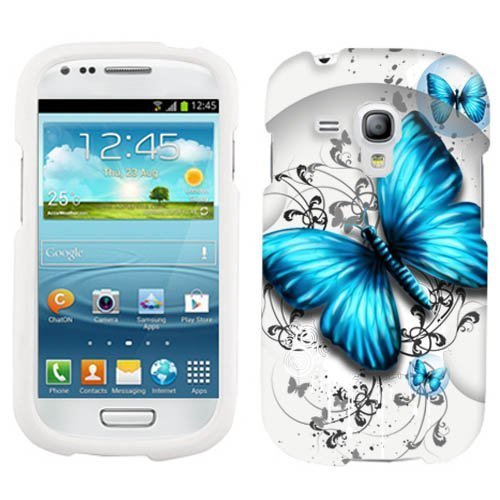 Samsung Galaxy S3 Mini Blue Butterfly Hard Case Phone Cover ...
