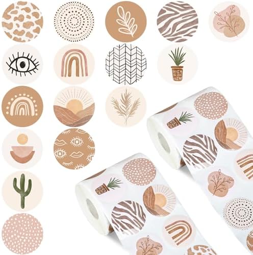 Amazon.com: JarThenaAMCS 1000Pcs Boho Stickers Roll Boho Color Round ...