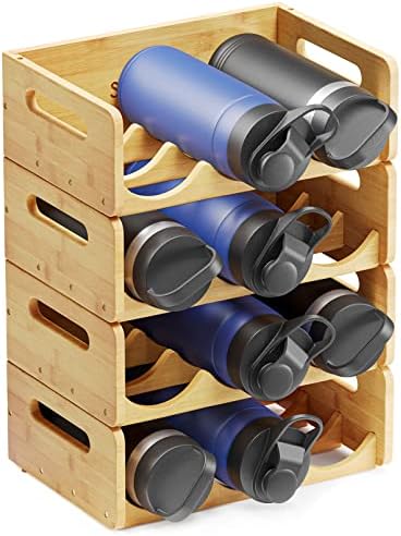 Amazon.com: KOK KAY Water Bottle Organizer, Stackable Bamboo Water ...
