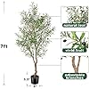 Amazon.com: FEELEAD 7ft Faux Olive Tree - Fake Potted Olive Silk Tree ...