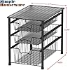 Amazon.com: Simple Houseware 3-Tier Stackable Sliding Basket Storage ...