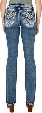 Miss Me Women's Mid-Rise Rose Gold Foliage Embellished Faux Flap ...