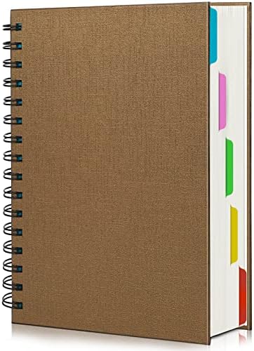 Amazon.com : EUSOAR Notebook 5 Subject with Tabs, 1pcs A5 5.5"x8.3 ...