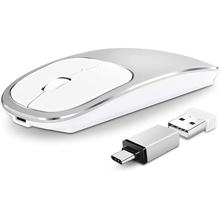 TECKNET Rechargeable Bluetooth Mouse, Slim Silent Wireless Mouse 2.4G ...