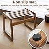 Amazon.com: HYNAWIN Small Short Stool, Handcrafted Bamboo Slatted Stool ...