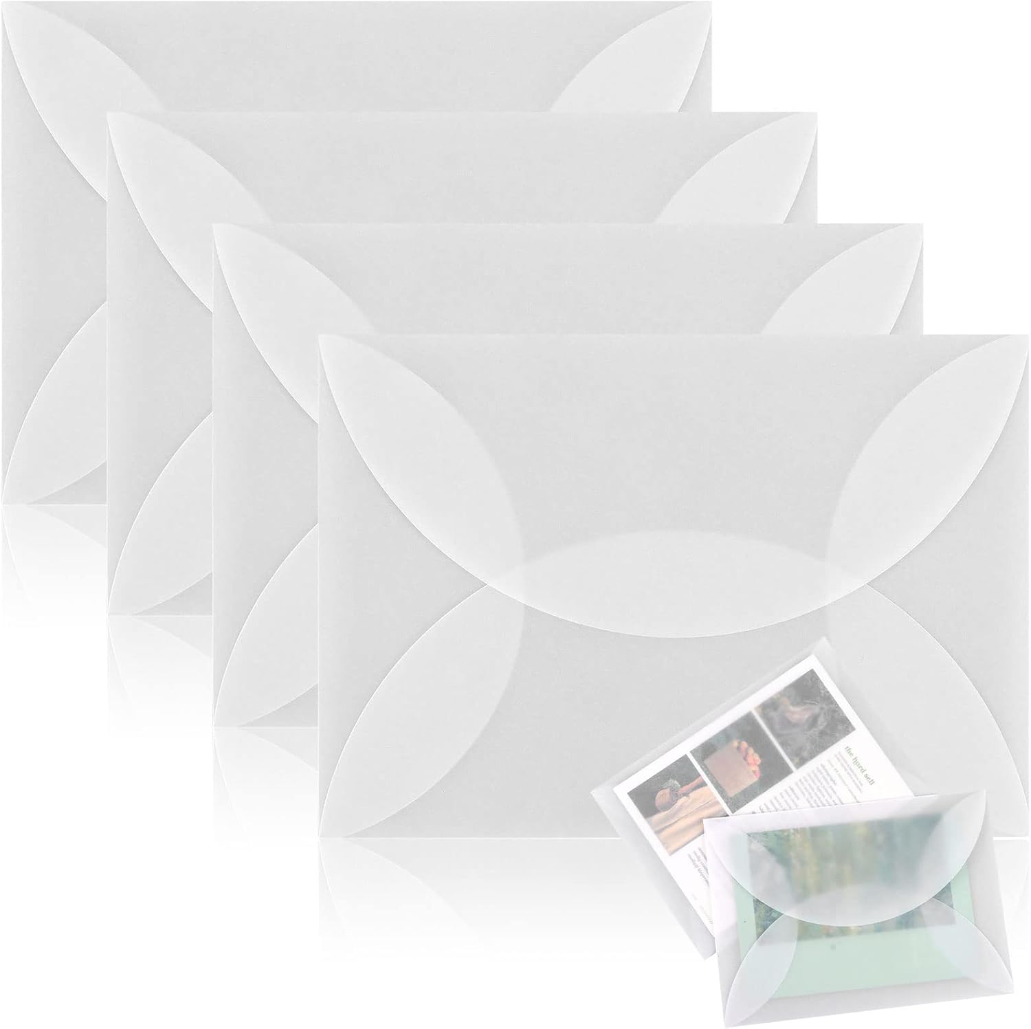 60 Pcs Vellum Paper for Invitations Translucent Envelopes 6.8x4.9 ...