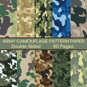 Army Camouflage Scrapbook Paper 40 Pages 20 Sheets: Camo Pattern Paper ...