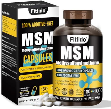 Amazon.com: Fitfido MSM Capsules 1000mg – 99.9% Pure Organic Sulfur for ...
