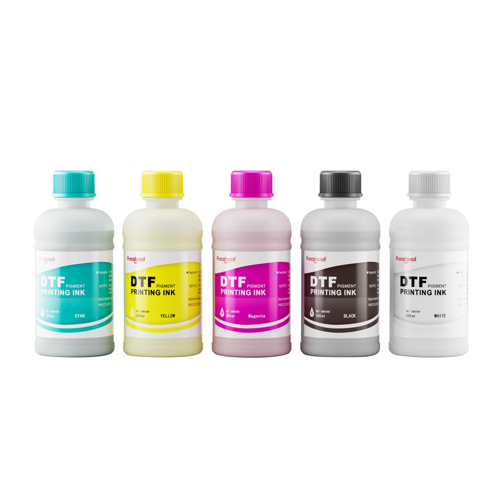 DTF-Tinte (CMYKW) DTF-Transferfilmtinte für DTF-Druck (5 × 250 ml) : Amazon.de: Bürobedarf ...