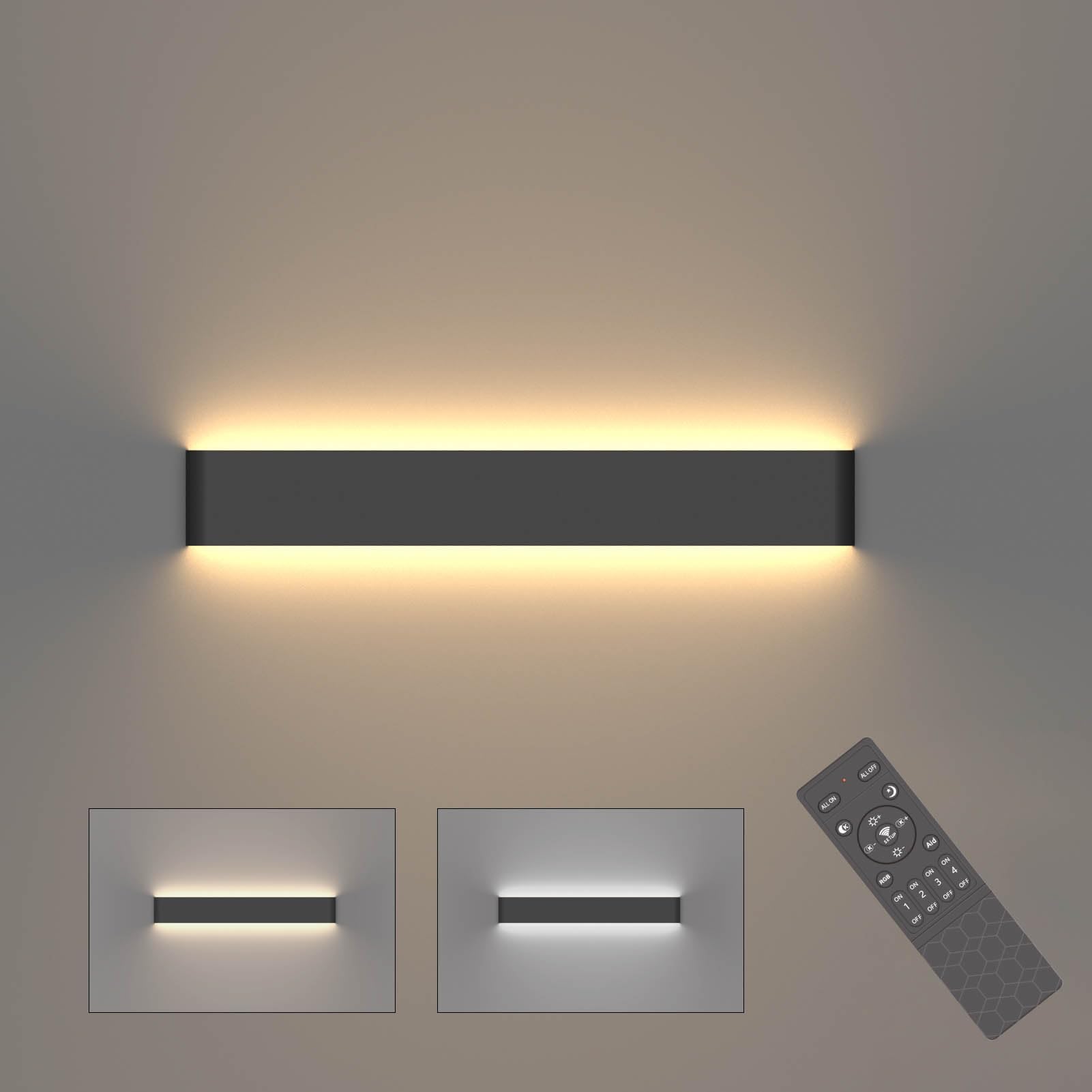 Lightsjoy 28W Dimmbare LED Wandlampe mit Fernbedienung Wandleuchte ...